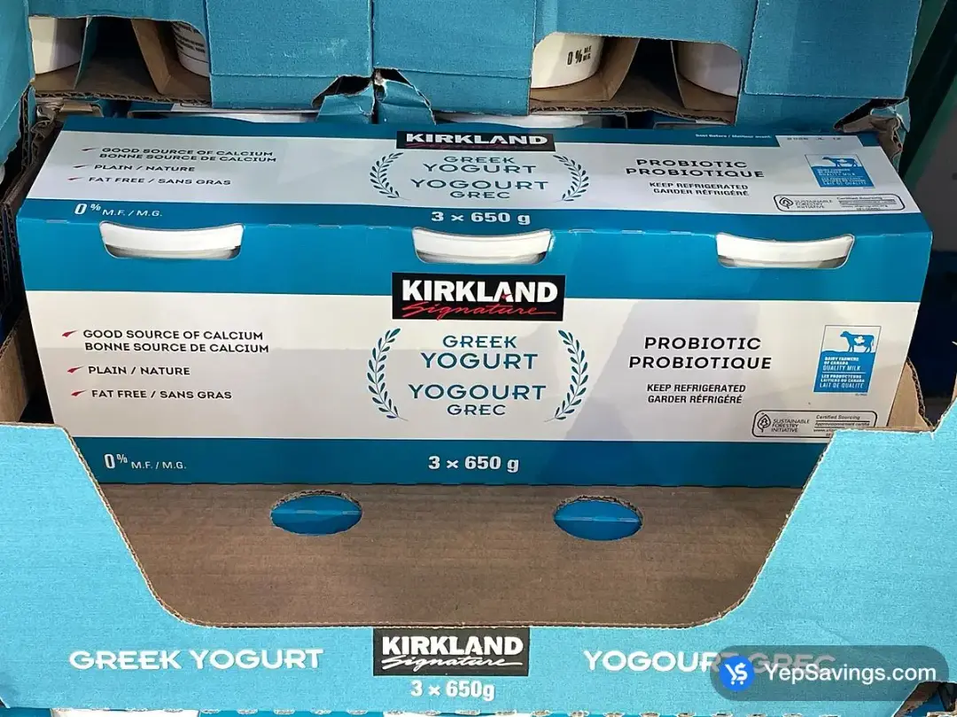 COSTCO KIRKLAND SIGNATURE PLAIN 0 % GREEK YOGURT 3 X 650 g – (ITM 434267)